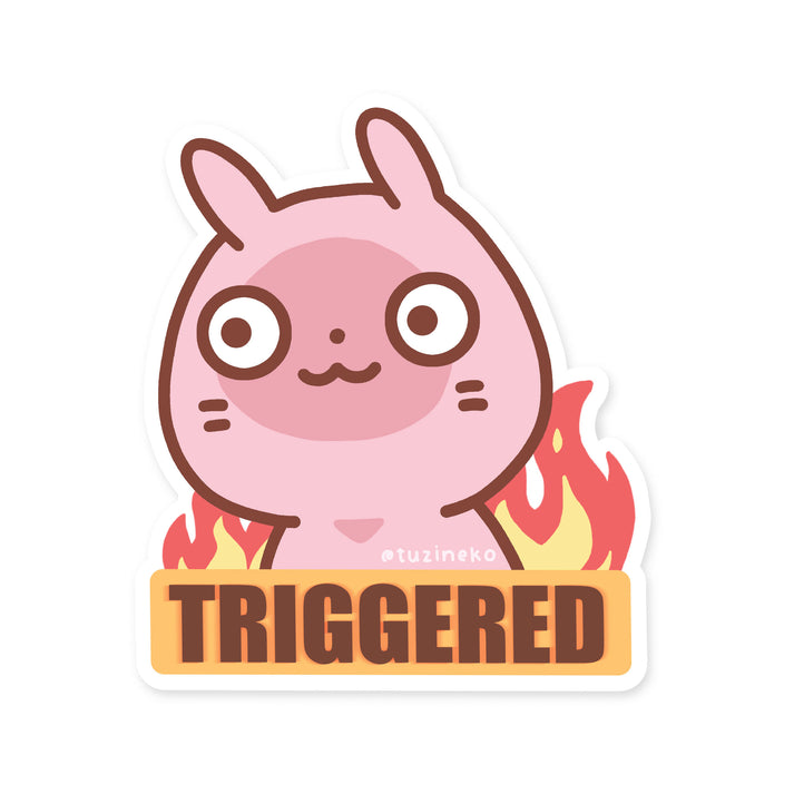 Triggered Tuzi Matte Waterproof Sticker with Gloss Spot UV – TuziNeko